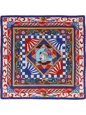 Dolce & Gabbana Carretto-print Twill Scarf - Blue