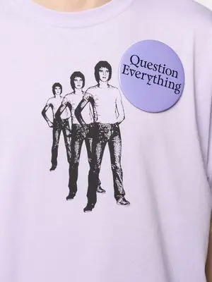 Raf Simons Question Everything Badge-detail T-shirt