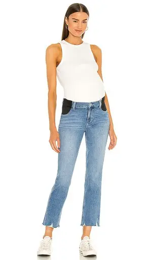 Paige Cindy Maternity Jean With Elastic Waistband Medium Wash