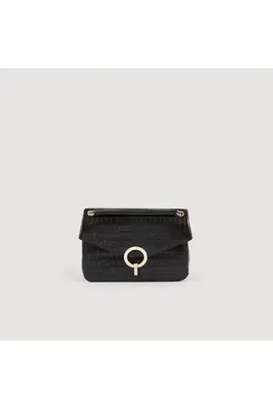 Sandro Yza Embossed Leather Handbag