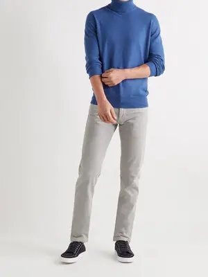 Loro Piana Dolcevita Slim-fit Baby Cashmere Rollneck Sweater - Blue