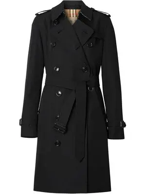 Burberry The Mid-length Kensington Heritage Trench - Black