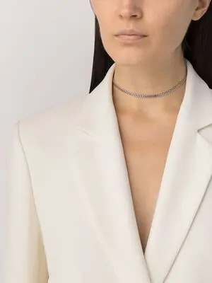 Shay 18kt White Gold Diamond Curb Chain Choker