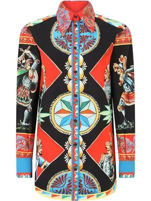 Dolce & Gabbana Carretto-print Poplin Shirt