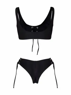 NOIRE SWIMWEAR Lattice-strap Metallic Bikini Set