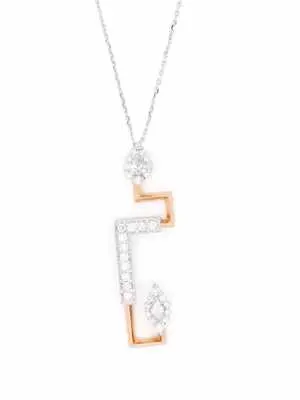 Yeprem 18kt Gold Diamond Pendant Necklace - Silver
