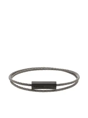 Le Gramme 7g Brushed Double Cable Bracelet - Black