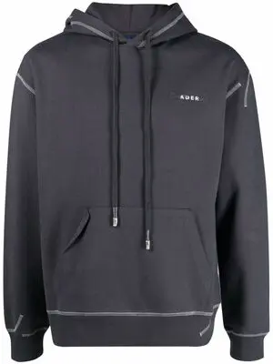 ADER ERROR Charcoal Cotton-blend Hooded Sweatshirt