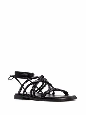 STUART WEITZMAN Calypso Flat Sandals - Black