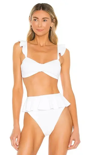 Beach Riot Poppy Bikini Top - White