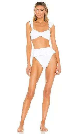 Beach Riot Daisy Bikini Bottom - White