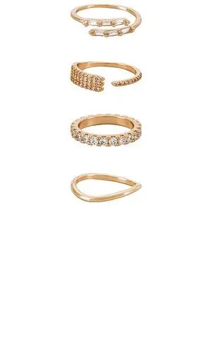 Ettika Crystal Embellished Ring Set - Clear Crystals