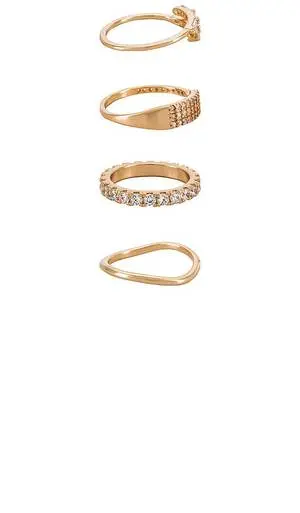 Ettika Crystal Embellished Ring Set - Clear Crystals