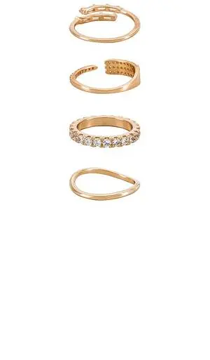 Ettika Crystal Embellished Ring Set - Clear Crystals