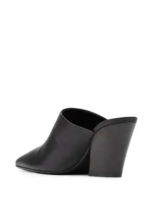 Shanghai Tang Square-toe High Block Heel Mules