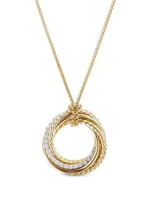 David Yurman 18kt Yellow Crossover Diamond Necklace - Gold
