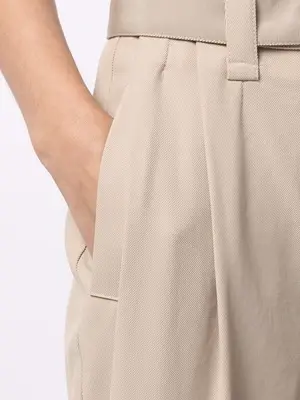 GOODIOUS Cropped Belted Trousers