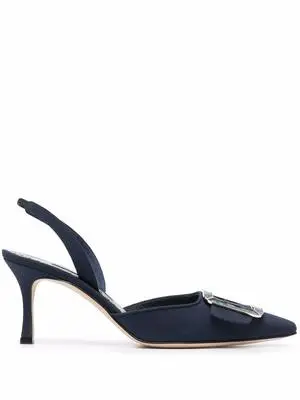 Manolo Blahnik Buckle-detail Leather Pumps Blue