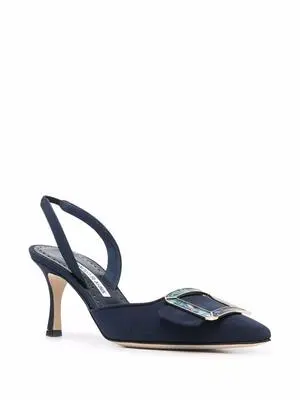 Manolo Blahnik Buckle-detail Leather Pumps
