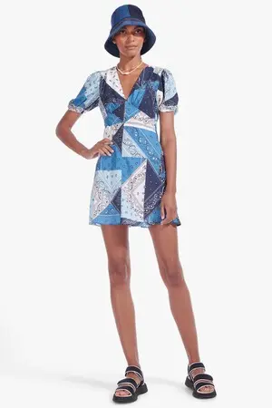 Staud Milla Mini Dress | Patchwork Bandana Capri