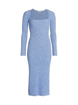 GANNI Ganni Women's Melange Rib-Knit Dress - Daphne  - Daphne