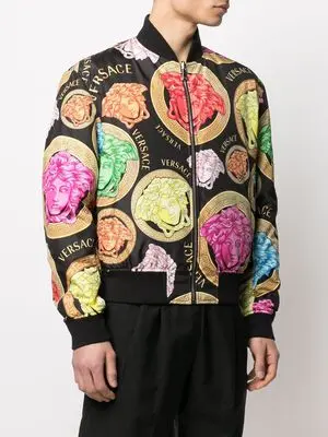 極希少 VERSACE Medusa Amplified Jacket Versace Medusa Amplified Print Bomber Jacket In Black - 45% Off