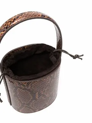 Staud Snake-effect Leather Bucket Bag