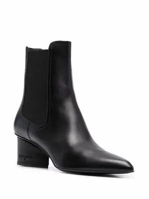 FERRAGAMO Logo-embossed Heel Chelsea Boots