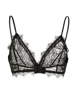 ANINE BING Lace Triangle Bralette - Black