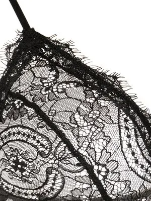 ANINE BING Lace Triangle Bralette - Black