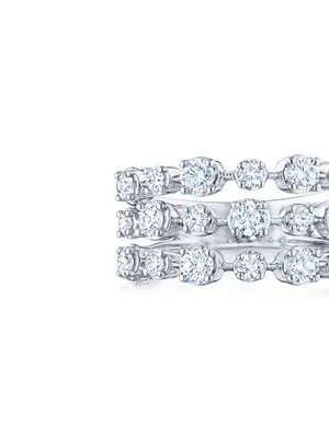 Kwiat 18kt White Gold Diamond Starry Night Three Row Ring