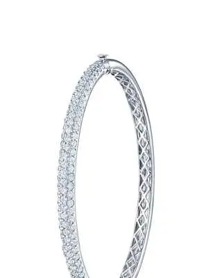 Kwiat 18kt White Gold Diamond Moonlight Three-row Medium Bangle - Silver
