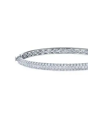 Kwiat 18kt White Gold Diamond Moonlight Three-row Medium Bangle - Silver