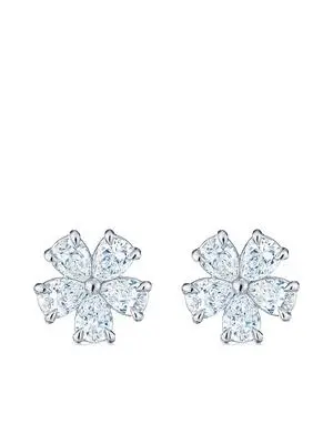 Kwiat KWIAT Cluster Floral Diamond Stud Earrings Silver