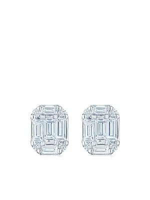 Kwiat 18kt White Gold Diamond Stud Earrings - Silver