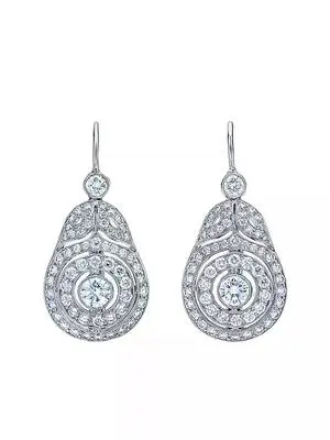 Kwiat 18kt White Gold Diamond Drop Earrings - Silver