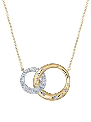 Kwiat 18kt Diamond Cobblestone Interlocking Pendant - Gold