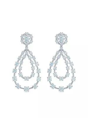 Kwiat 18kt Gold Diamond Starry Night Double Teardrop Earrings - White