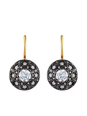 FRED LEIGHTON FRED LEIGHTON 18kt Yellow Gold And Silver Diamond Drop Earrings