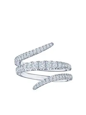 Kwiat 18kt White Gold Diamond Vine Wrap Ring - Silver