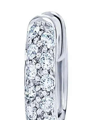 Kwiat 18kt White Gold Pavé Diamond Hoop Earrings - Silver