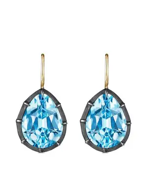 Fred Leighton 18kt And Silver Drop Topaz Earrings - Gold