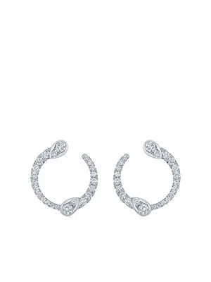 Kwiat 18kt White Gold Diamond Hoop Earrings - Silver