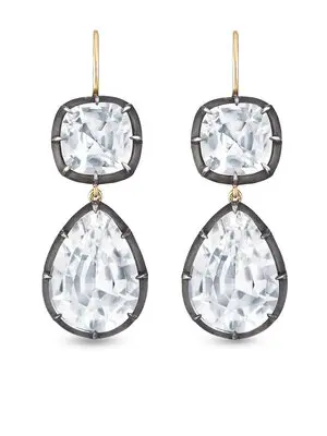 Fred Leighton 18kt Gold Double Topaz Drop Earrings Gold