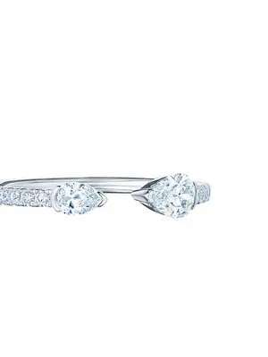 Kwiat 18kt White Gold Eclipse Open Ring With Pear Cut Diamonds