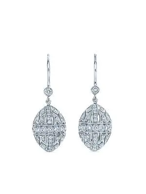 Kwiat 18kt White Gold Diamond Egg Drop Earrings - Silver