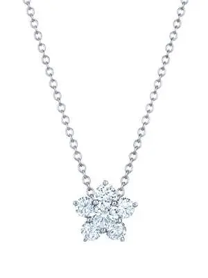 Kwiat 18kt White Gold Diamond Floral Pendant - Silver