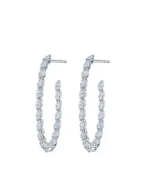 Kwiat 18kt White Gold 3.25ct Diamond Hoop Earrings - Silver