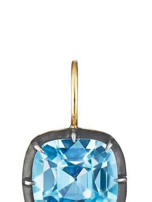 Fred Leighton 18kt Cushion Topaz Collet Drop Earrings