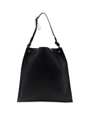 Valentino Garavani Logo Debossed Tote Bag - Black